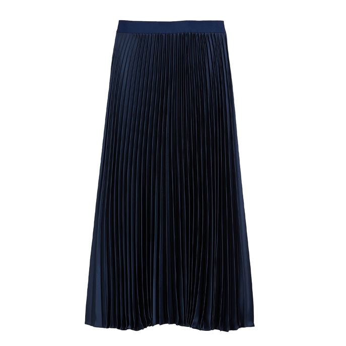 Max Mara Weekend Gavino Long Pleated Skirt` Satin Woman Night